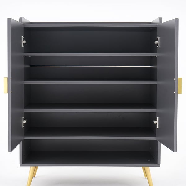 Free Shipping on Yellar Nordic Grey Shoe Cabinet 5 Shelves Hallway Shoe ...
