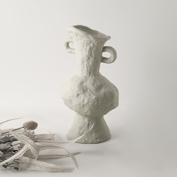 Japandi Gray Ceramic Flower Vase Planter Pot Table Photo Prop Home ...