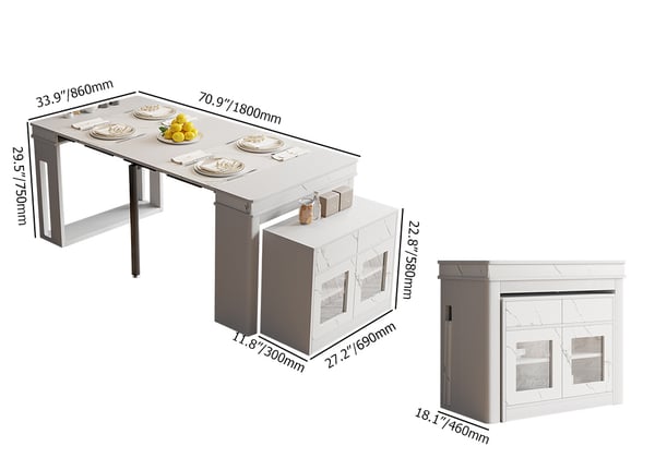 Free Shipping on Modern Extendable Dining Table Rectangle Sideboard ...