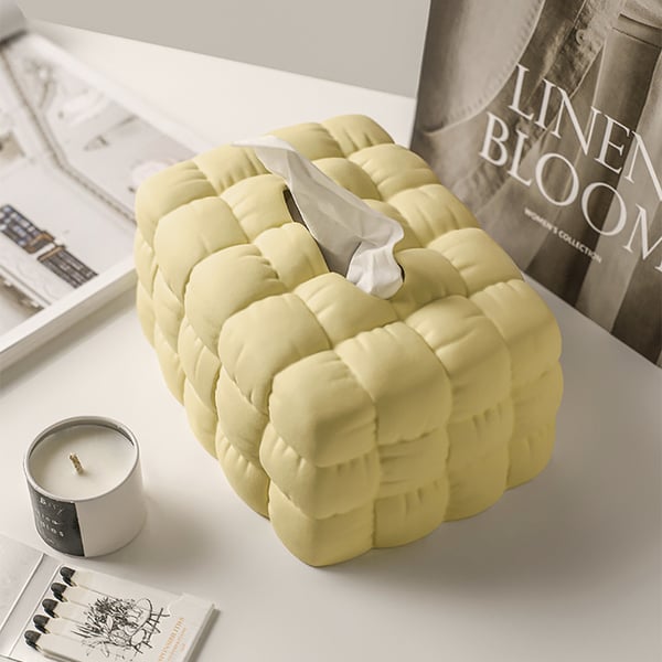 Yellow Ceramic Tissue Box Holder Modern Facial Tissue Box Cover | Homary