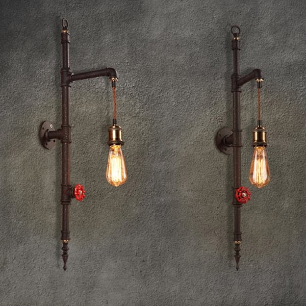 Industrial Wall Sconce Water Pipe Light Fixture Vintage Style E26 1 ...
