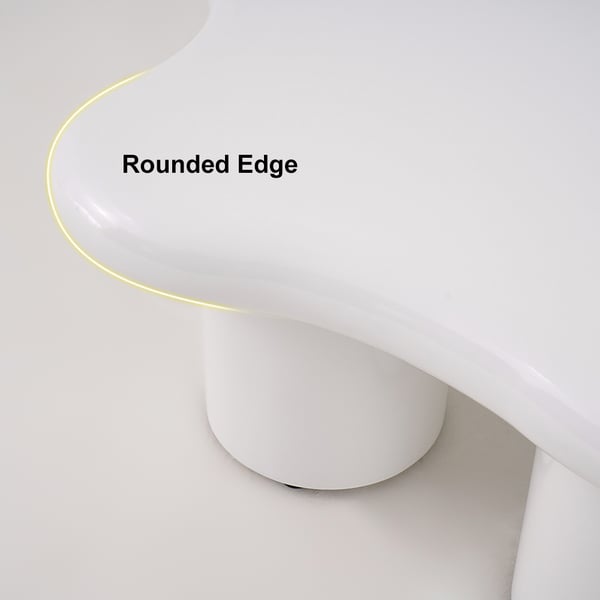 Free Shipping on 39" Modern Smooth Wood Abstract Coffee Table in White ...