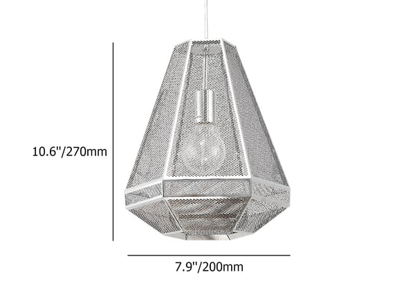 Modern Silver Geometric Pendant Light Ceiling Hanging Light in Chrome ...