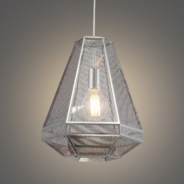 Modern Silver Geometric Pendant Light Ceiling Hanging Light in Chrome ...