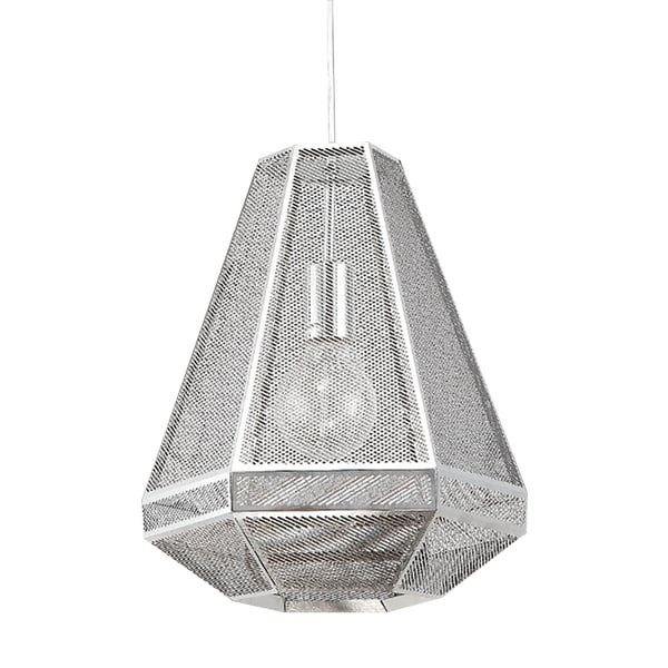 Modern Silver Geometric Pendant Light Ceiling Hanging Light in Chrome ...