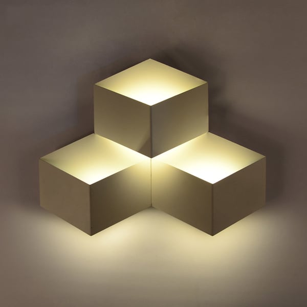 Modern 1-Light Metal Decorative Wall Sconce Square Shape in White ...