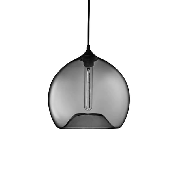 Modern Minimalist Glass 1-Light Bowl Shape Pendant Light in Gray Colour ...