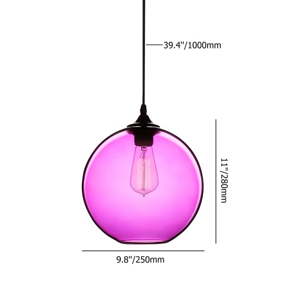 Modern Minimalist Single Edison Bulb Glass Pendant Light Globe Shape in ...