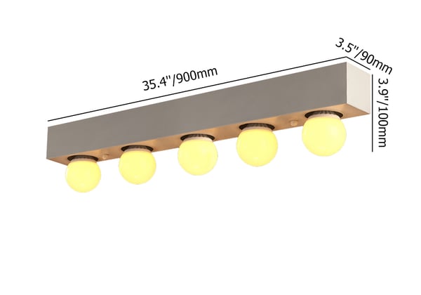 Modern 5-Light Semi Flush Mount Light Ceiling Lamp Fixture in White ...