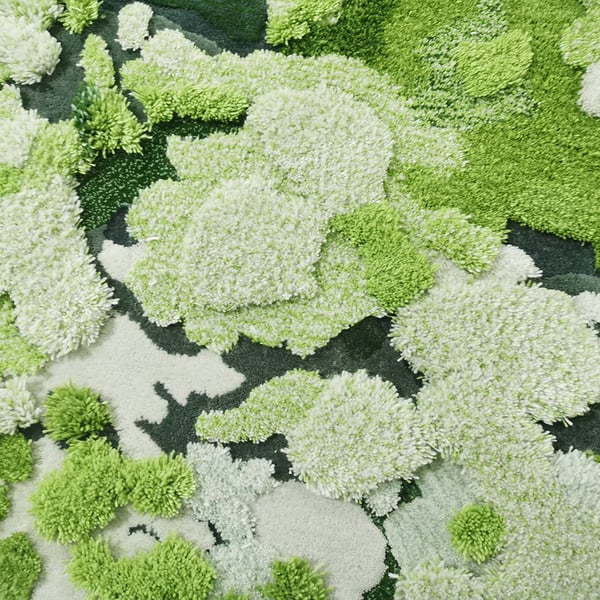 Free Shipping on 3.3' Green Moss Rug 3D Tufted Wool Handmade Colorful ...