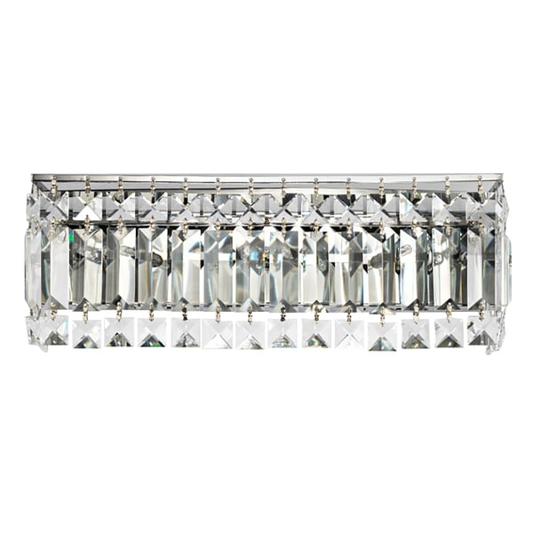 Modern 3-Light Rectangle Wall Sconce with Glass Crystal Shade Polished ...