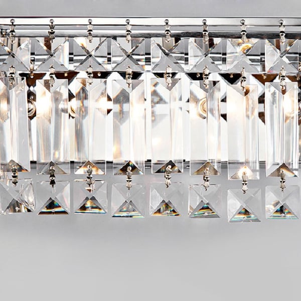 Modern 3-Light Rectangle Wall Sconce with Glass Crystal Shade Polished ...