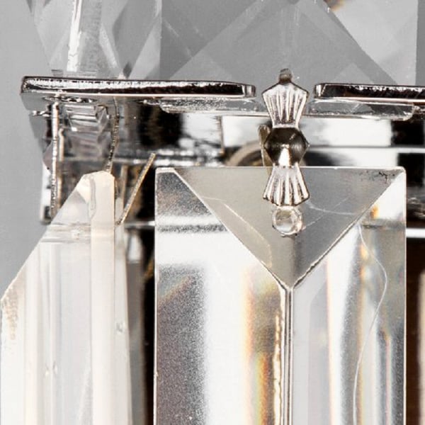 Modern 2-Light Rectangle Wall Sconce with Glass Crystal Shade Polished ...