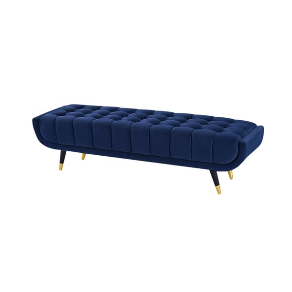 Free Shipping on Enoak Modern Blue Bedroom Bench Velvet Upholstery ...