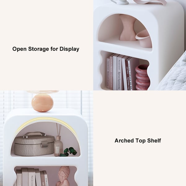 Free Shipping on Codiys Art Deco White Nightstand with Open Storage ...