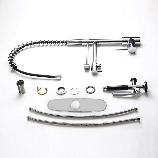 Commercial Pull Down Pre-rinse Spring Sprayer Polished Chrome Kitchen ...