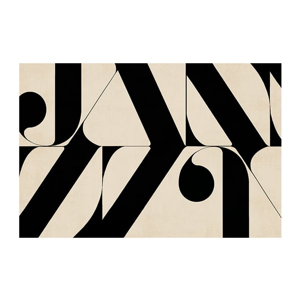 3' x 4' Modern Black & Beige Abstract Area Rug Rectangular Carpet ...