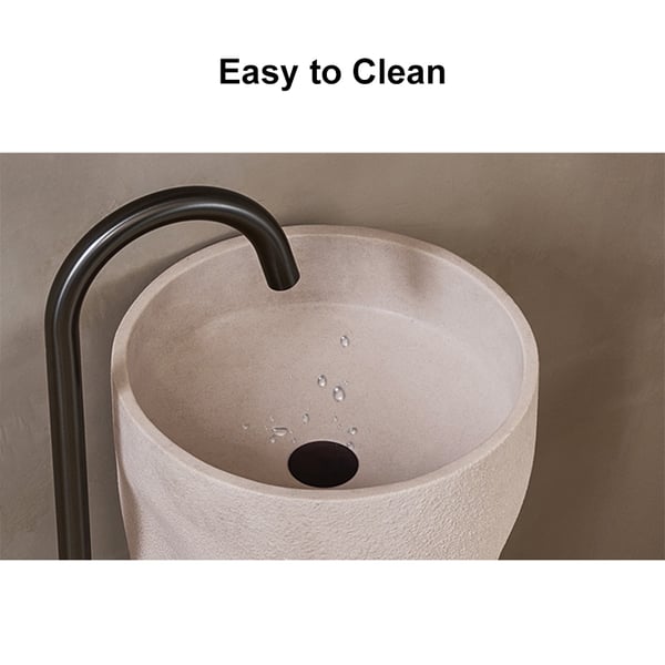 Free Shipping on Japandi Stone Resin Freestanding Bathroom Basin ...