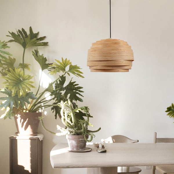 Mid-Century Modern Wood Pendant Chandelier Light for Living Room Home ...