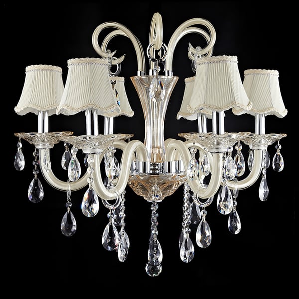 6-Light Crystal & Chrome Chandeliers Ceiling Lighting Rustic Style with ...