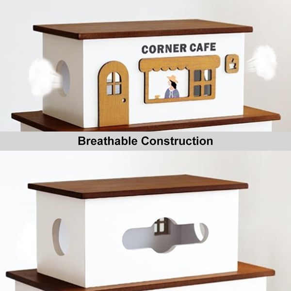 Free Shipping on Rustic Wooden Cable Management Box Desktop Organizer ...