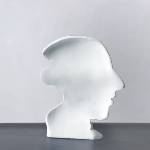 Abstract White Textured Resin Person Sculpture Ornament Modern People ...