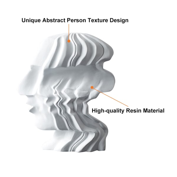 Abstract White Textured Resin Person Sculpture Ornament Modern People ...
