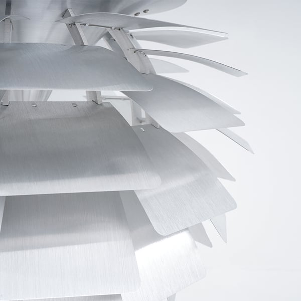 Modern 1-Light Silver Hardwired Aluminum Pendant Light in Chrome Finish ...