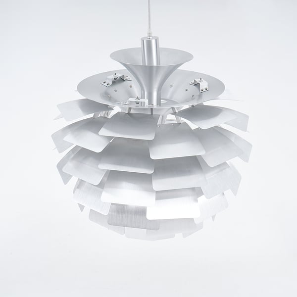 Modern 1-Light Silver Hardwired Aluminum Pendant Light in Chrome Finish ...