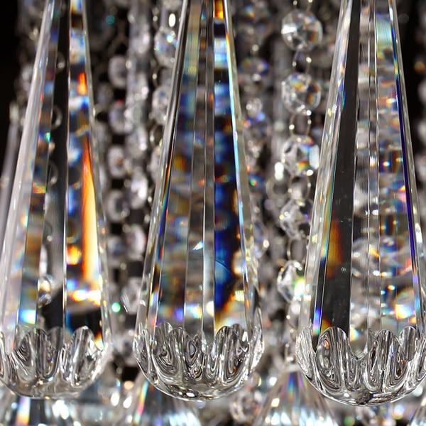 Glam Chrome Plated Hardware Clear Crystal Small Ceiling Light | Homary UK