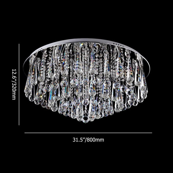 Glam Style Crystal Ceiling Light Chrome Plated in Clear Colour | Homary UK