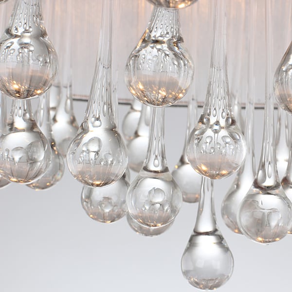 Modern 3-Light Flush Mount Ceiling Light Clear Waterdrop Crystal ...