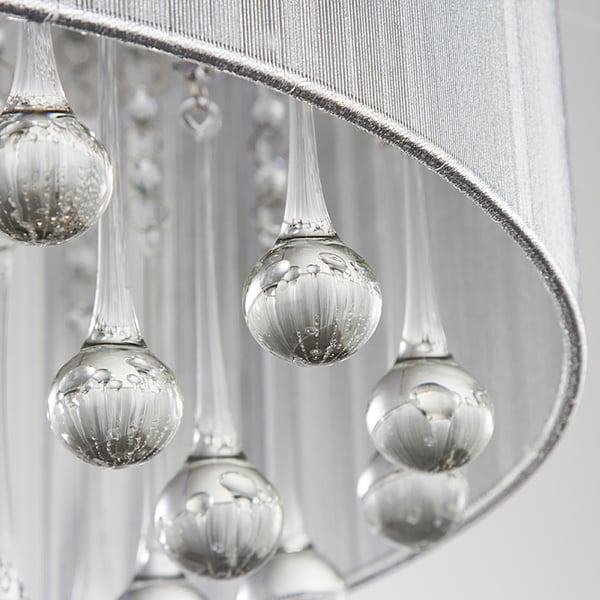 Modern 3-Light Flush Mount Ceiling Light Clear Waterdrop Crystal ...