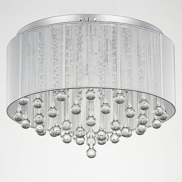 Modern 3-Light Flush Mount Ceiling Light Clear Waterdrop Crystal ...