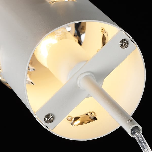 3-Light White Crystal Pendant Light Ceiling Light | Homary UK