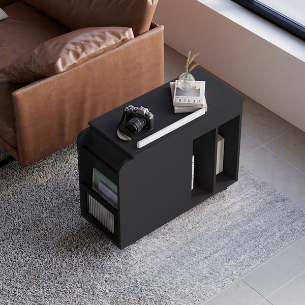 Multifunctional extendable Wooden Height Adjustable End Table with ...