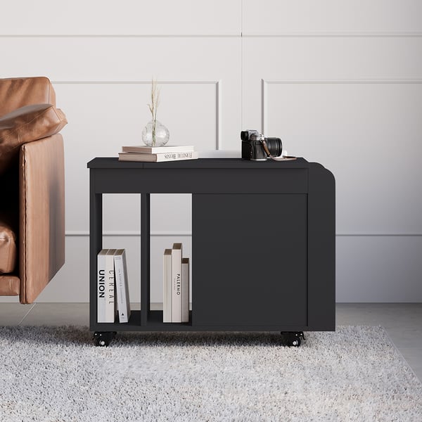 Multifunctional extendable Wooden Height Adjustable End Table with ...