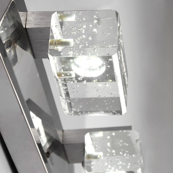 Modern LED Bubble Crystal Clear Block Bath Vanity Light 3-Light Indoor ...