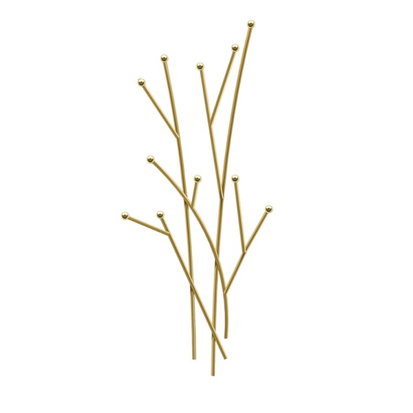 Modern 11-Hook Wall Mounted Coat Rack in Gold with Tree Branch Shape-Homary