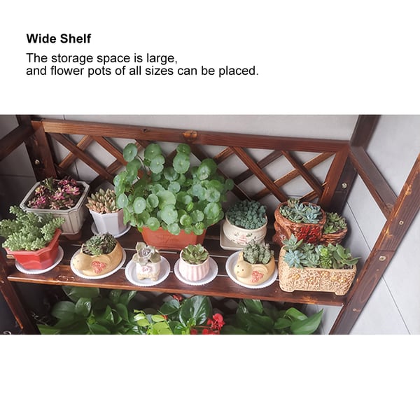 70.5" Farmhouse Arch Tall Tiered Wood Outdoor Plant Stand Display Shelf ...