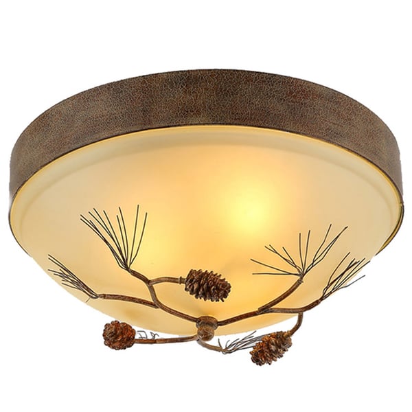 1-Light Resin Metal Glass Ceiling Light in Amber | Homary UK