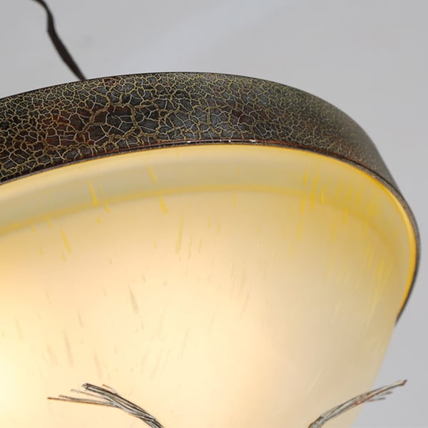 1-Light Resin Metal Glass Ceiling Light in Amber | Homary UK
