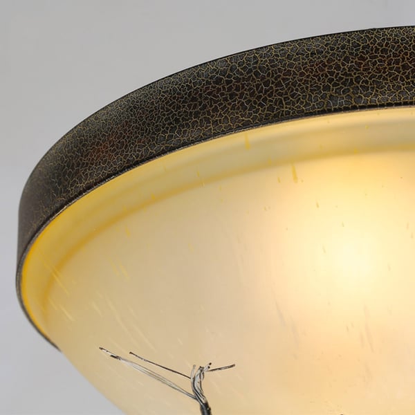 1-Light Resin Metal Glass Ceiling Light in Amber | Homary UK