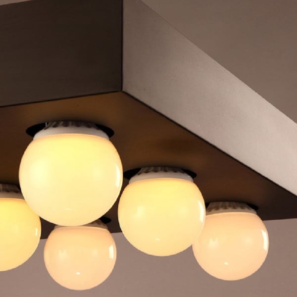 Rustic 6-Light Metal Hardwired Ceiling Light in Black | Homary UK