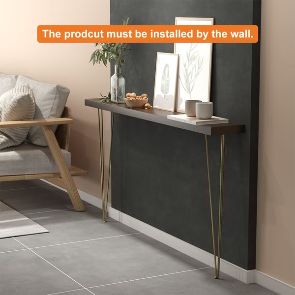 Free Shipping on 59" Rustic Walnut Narrow Rectangular Console Table ...