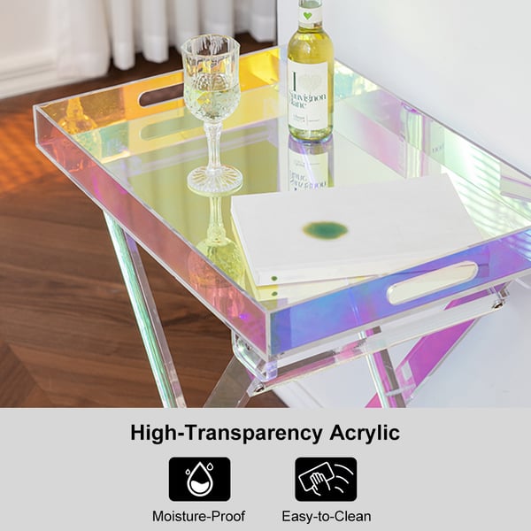 Free Shipping on Modern Acrylic Folding Side Table Clear Square ...