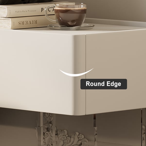 Free Shipping on Modern White Faux Leather Floating Nightstand Bedside ...