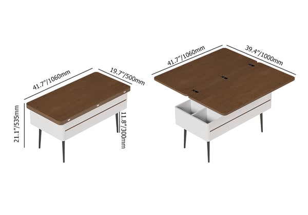 Free Shipping on Modern Multi-functional Coffee Table Extendable with ...