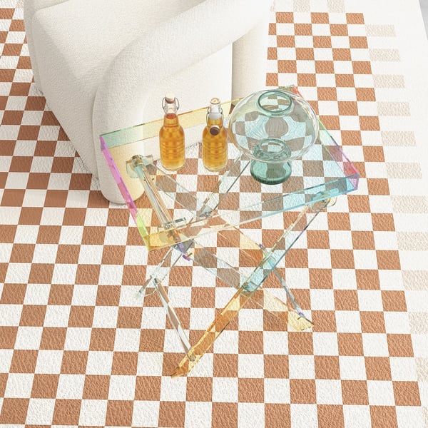 Modern Acrylic Folding Side Table Clear Square Iridescent End Table-Homary