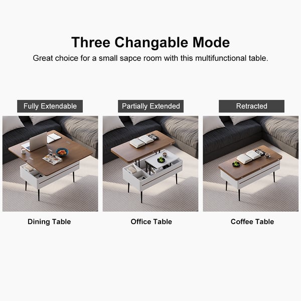 Free Shipping on Modern Multi-functional Coffee Table Extendable with ...